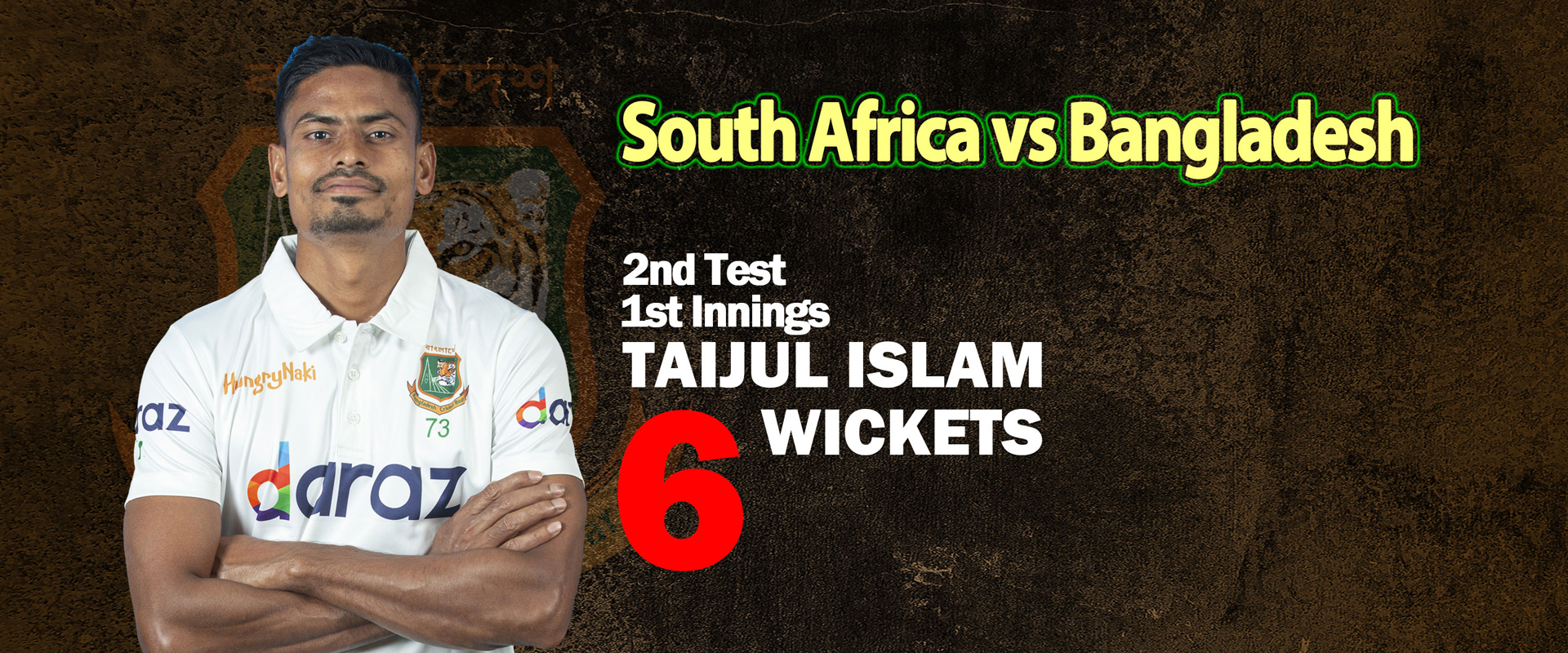 Taijul Islam 6 Wickets Against South Africa | 2nd Test | 1st Innings ...